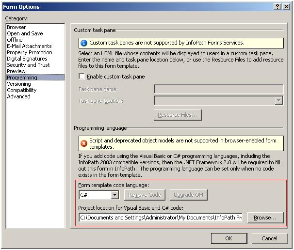 Creating an InfoPath Form